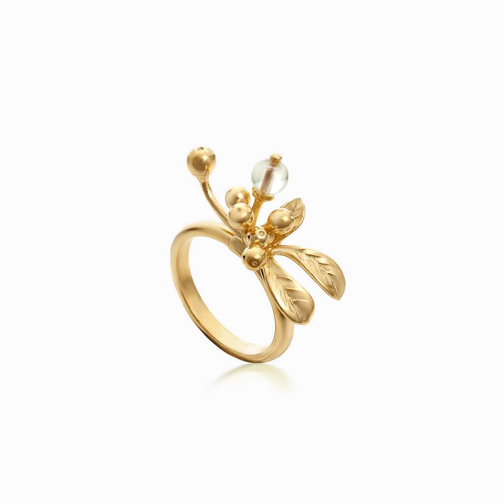 Mistletoe Prehnite Leaf Ring – SERENECHARM